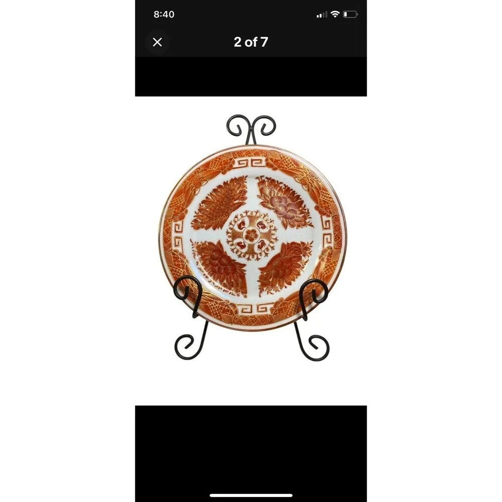 Antique | Dining | Vintage Orange Fitzhugh Dinner Plate 38 Hand Painted ...